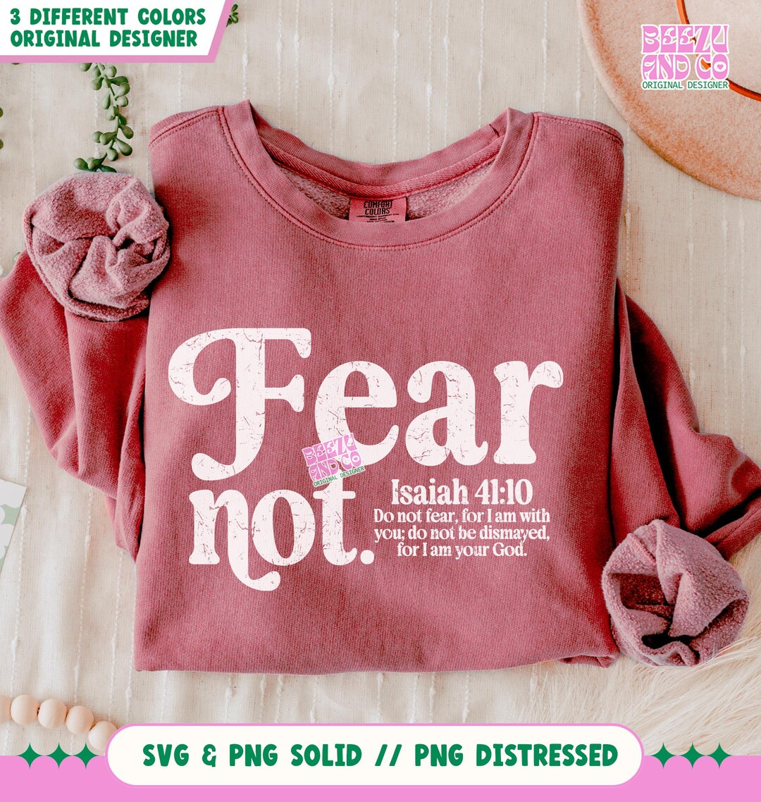 Christian Quote Svg Png, Fear Not Png, Retro Religious Design ...