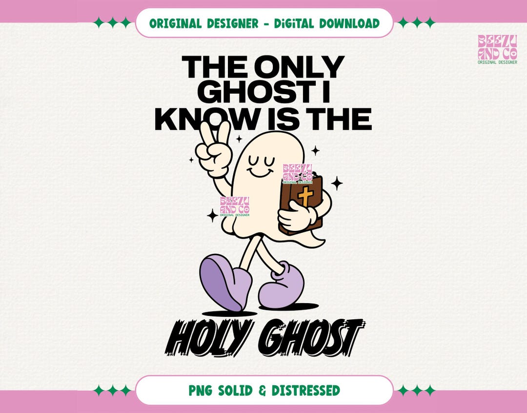 Retro Christian Halloween Ghost PNG, Holy Ghost Design, Digital ...
