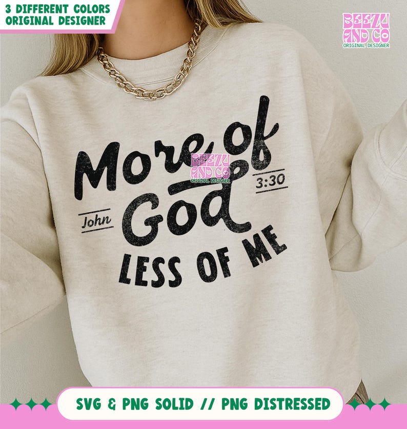 Retro Christian SVG PNG: More of God, Less of Me, Digital Download - Etsy
