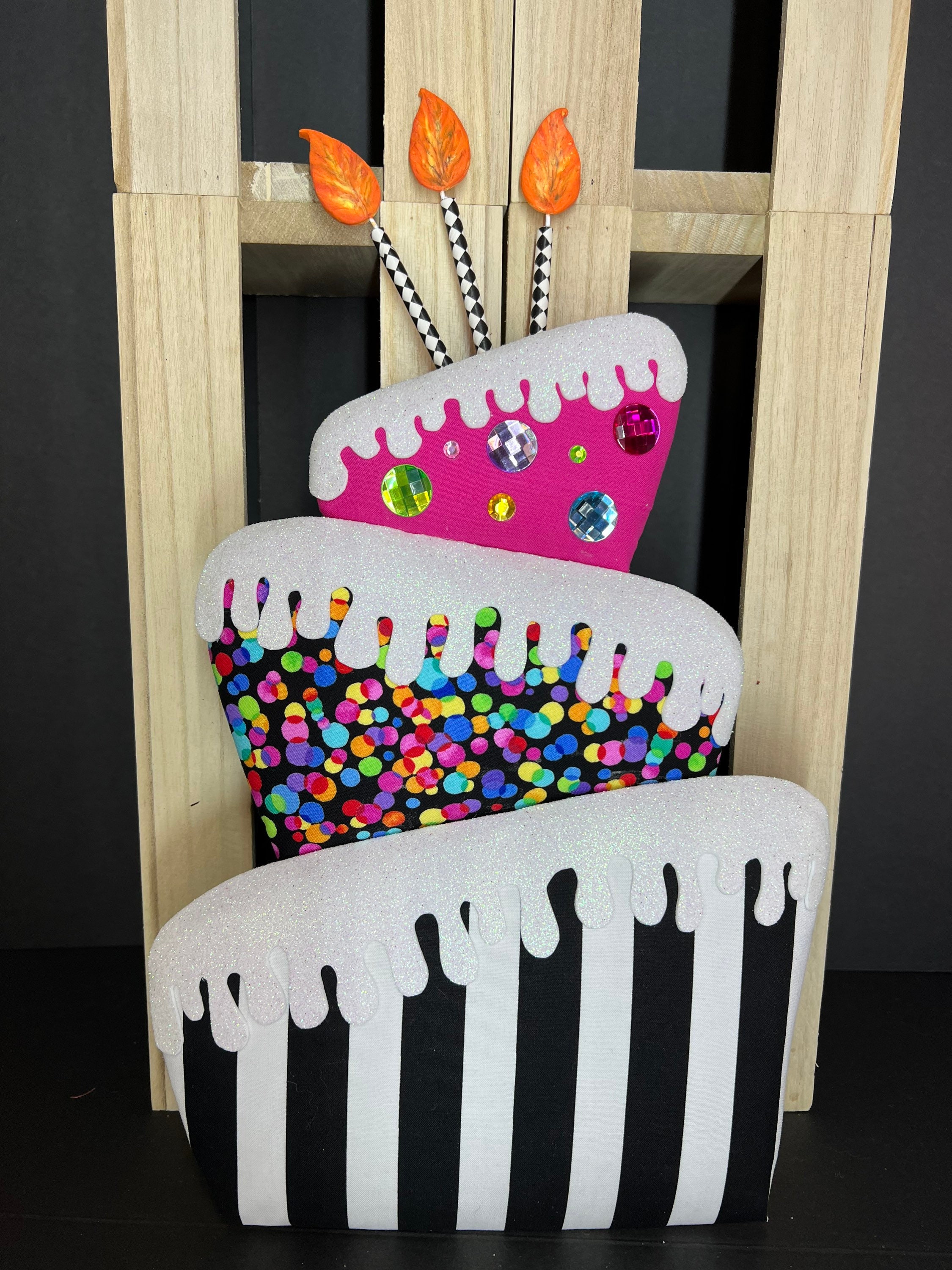 Birthday Cake Wreath Attachment, Layered Party Decor - Etsy