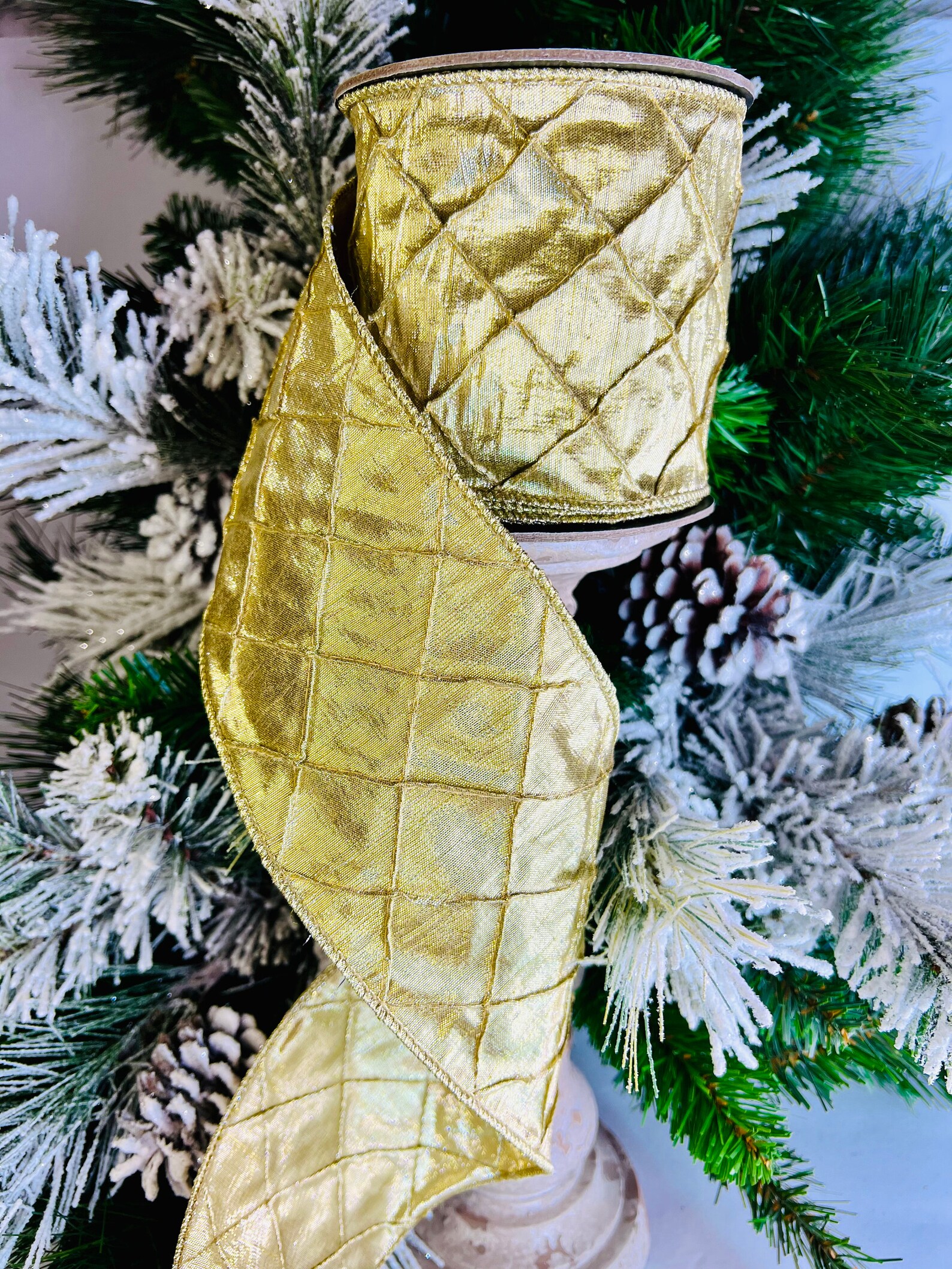 4 Inch 10 Yard Faux 18k Gold Metallic Pin Tucked Wired - Etsy