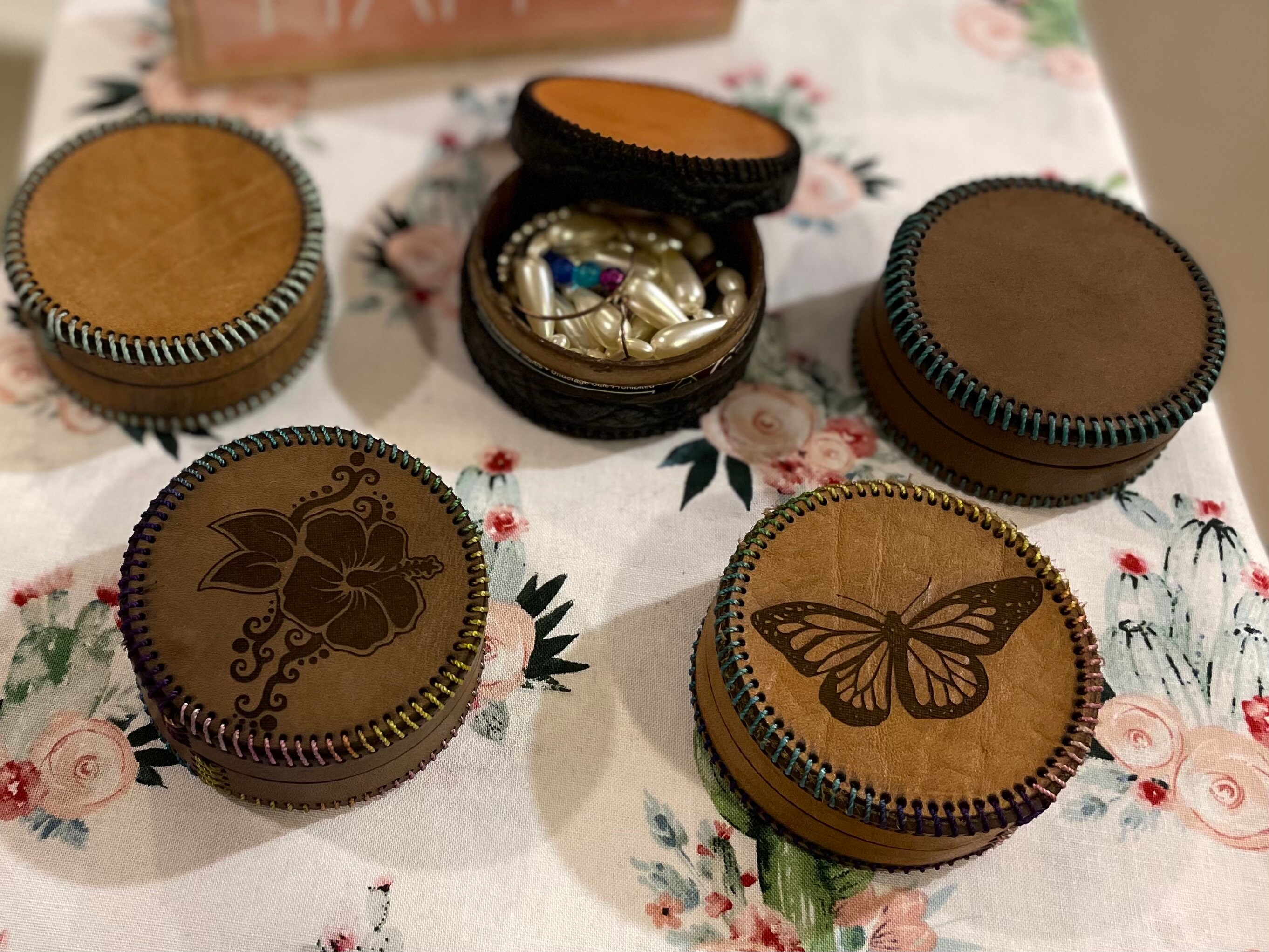 Leather Butterfly Can Handcrafted Item Snuff Can Tobacco - Etsy UK