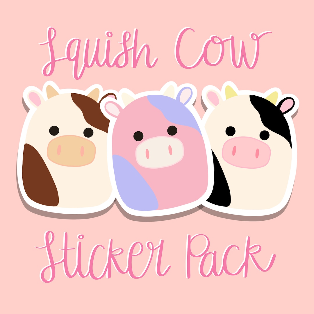 Squishmallow Squish Cow Sticker Pack | Ronnie, Connor, Patty | Laptop ...