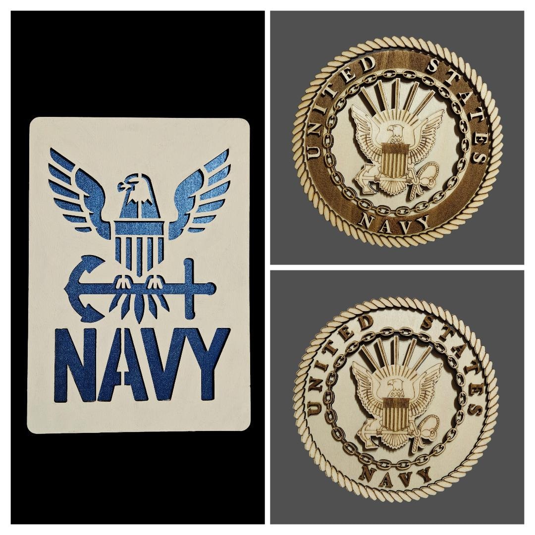 Navy Logo Laser Files in Lightburn and SVG - Etsy