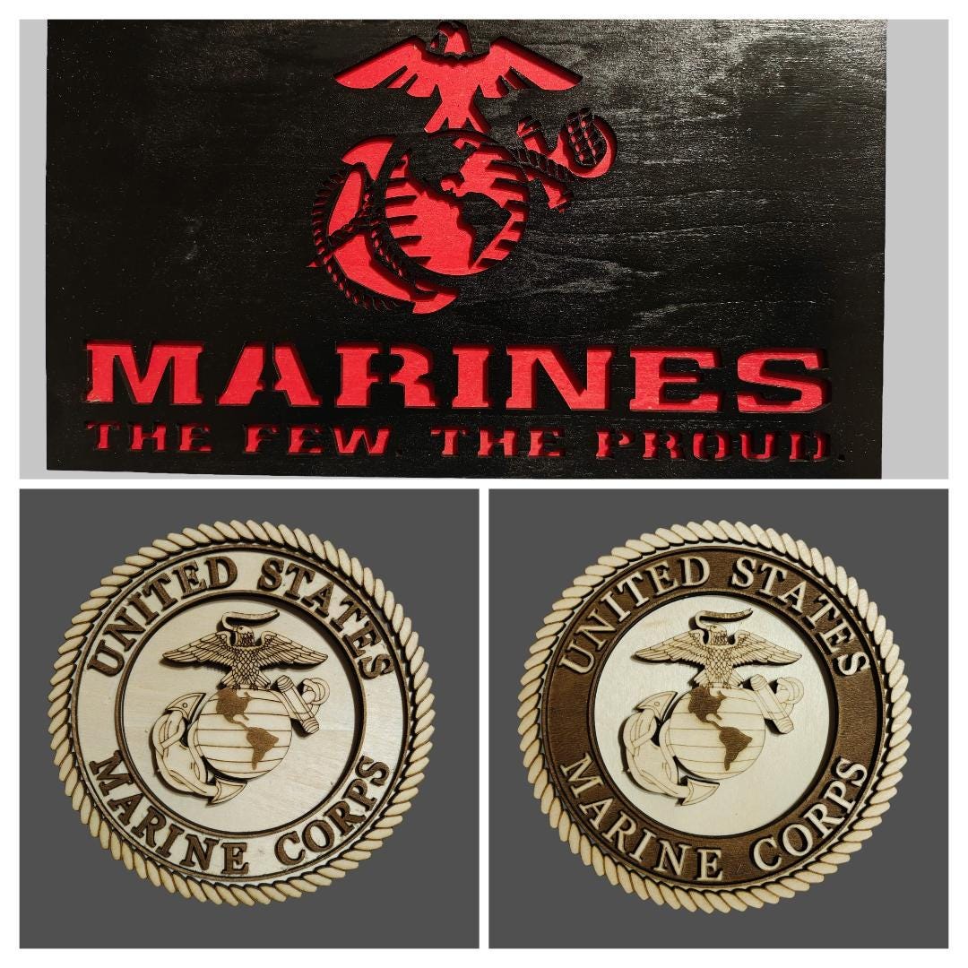 Marines Logo Laser Files in Lightburn and SVG - Etsy