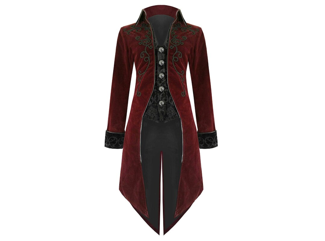 Tailcoat Red Velvet Goth Steampunk Aristocrat Regency Fashion - Etsy