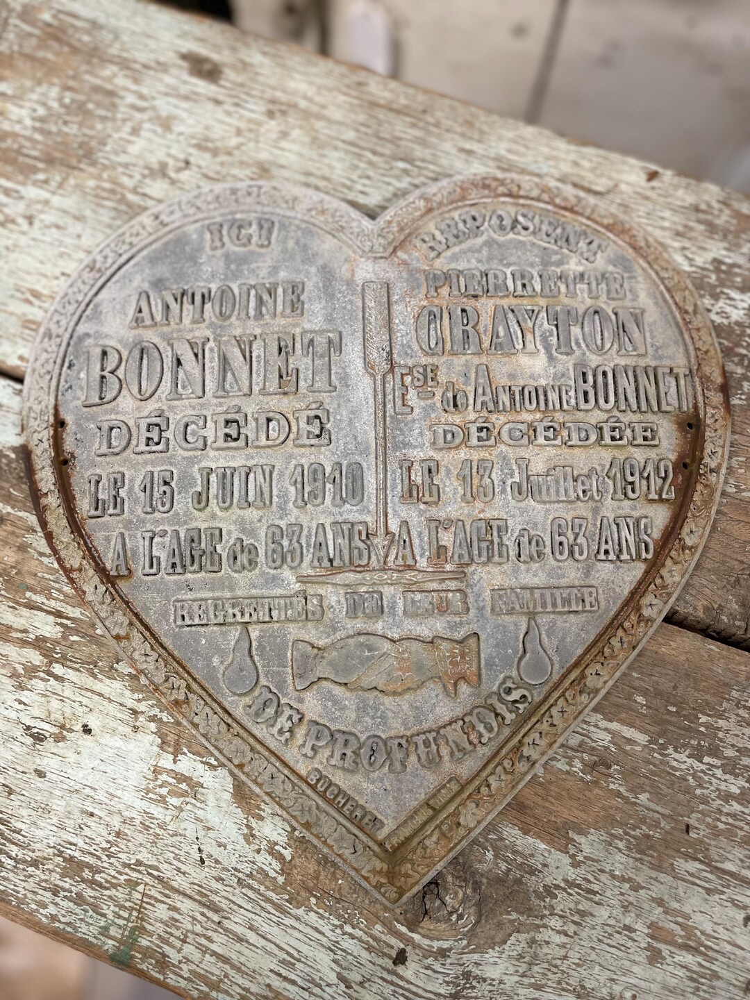 Antique French Cast Iron Funeral Mourning Grave Marker Dual Grave - Etsy