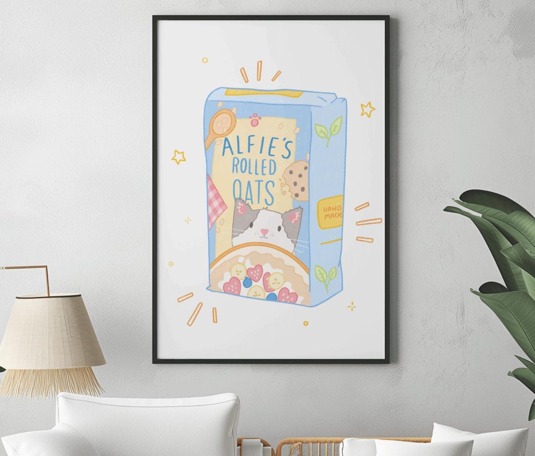 Cute Oats, Kitchen Art, Cute Illustration, Digital Download Prints ...
