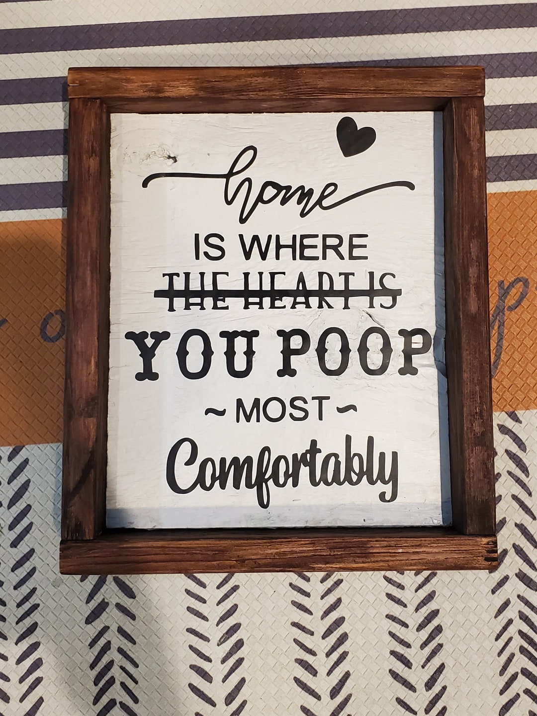 Customized Wood Sign, Poop Sign, Personalized Wood Sign, Framed Wood ...