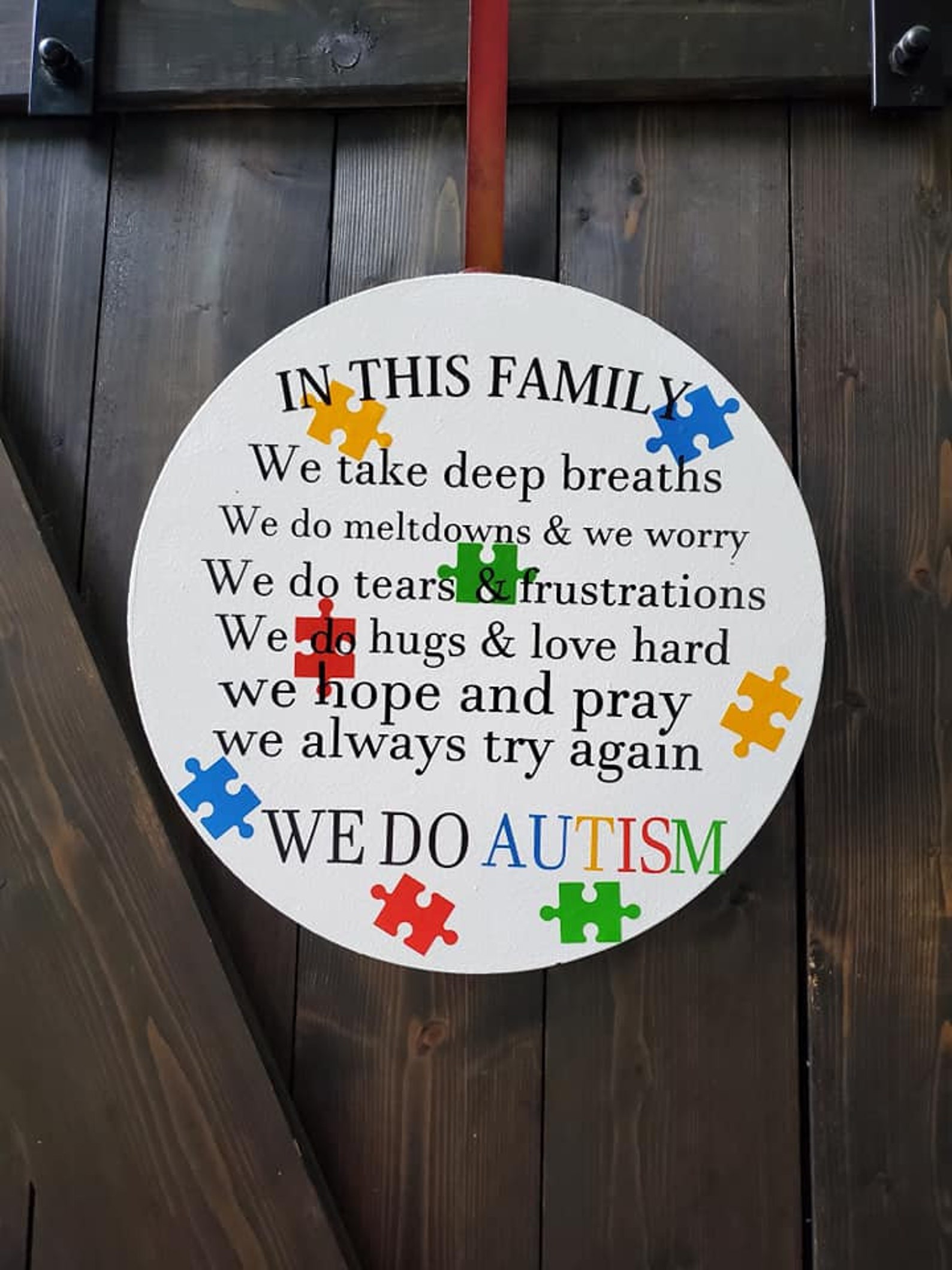 Welcome Front Door Sign Home Decor Handmade Gift Door Hanger autism ...