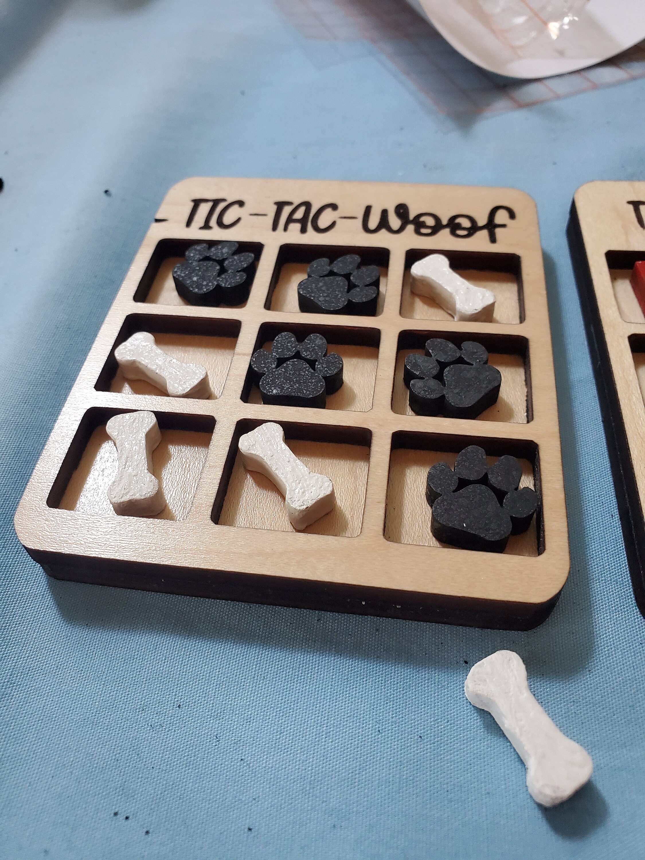 Custom Game Board, Tic Tac Toe Game, Personalized Dog Tic Tac Toe Board ...