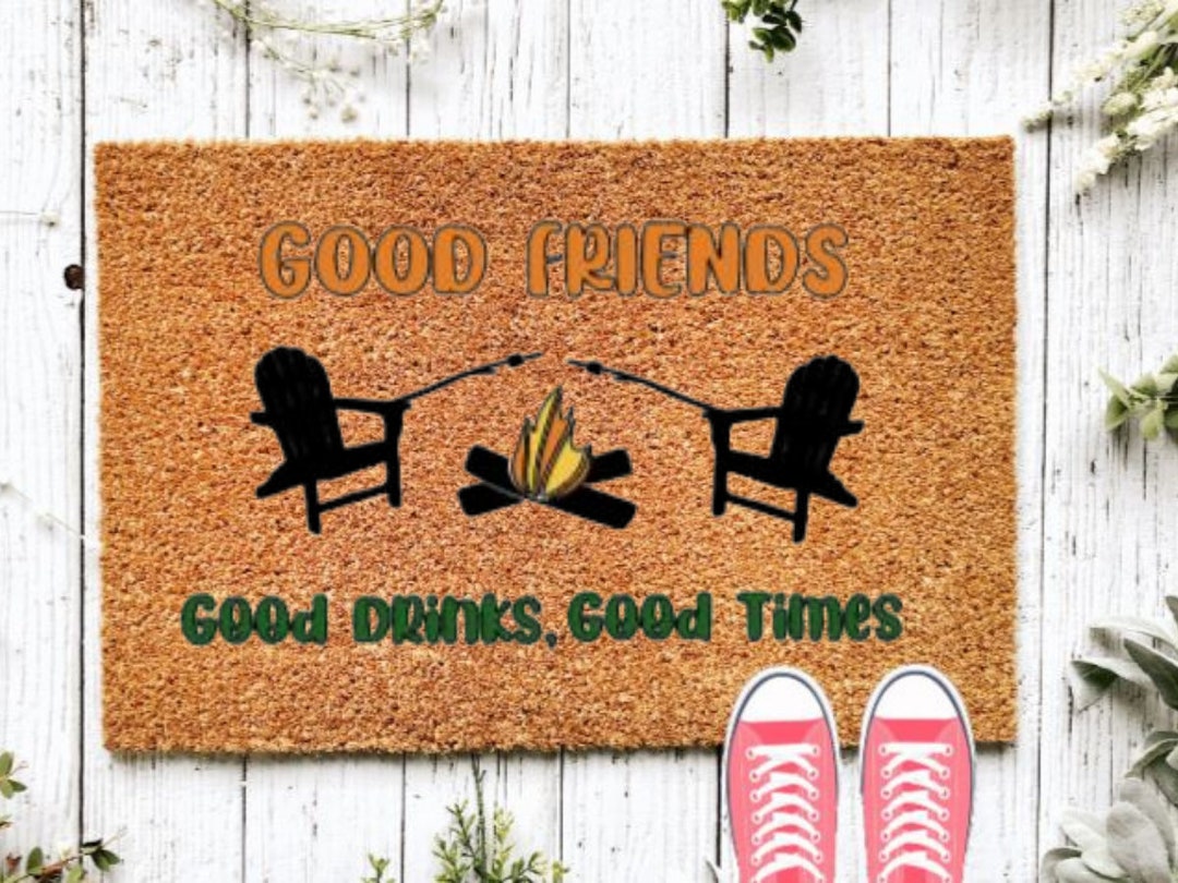 Friends | 100% Coir | Custom Door Mat| Funny Welcome Door Mat | Fire ...