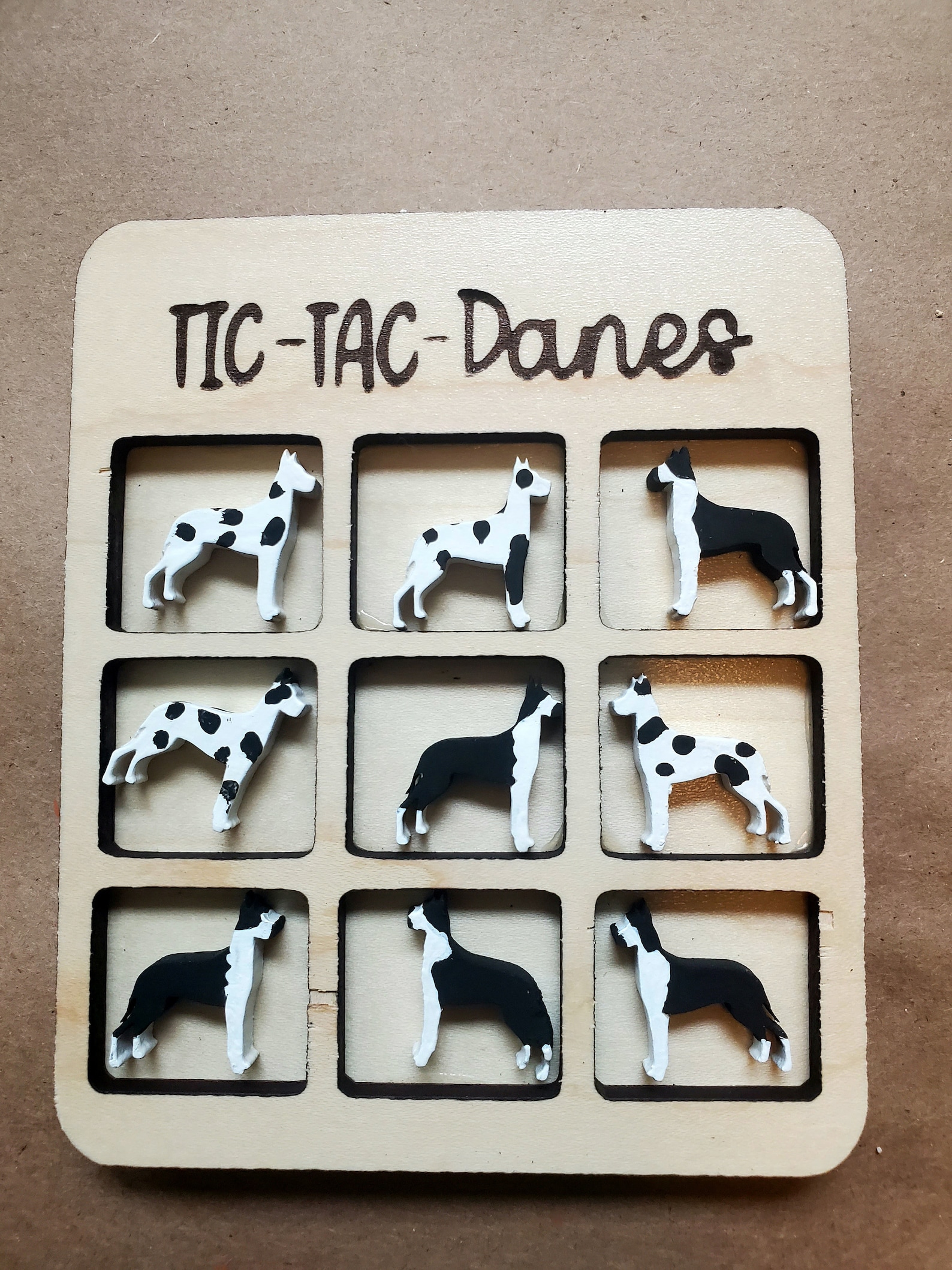 Custom Game Board, Tic Tac Toe Game, Personalized Dog Tic Tac Toe Board ...