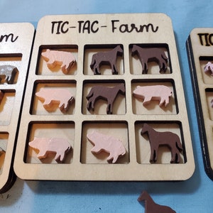 Custom Game Board, Tic Tac Toe Game, Personalized Farm Tic Tac Toe ...
