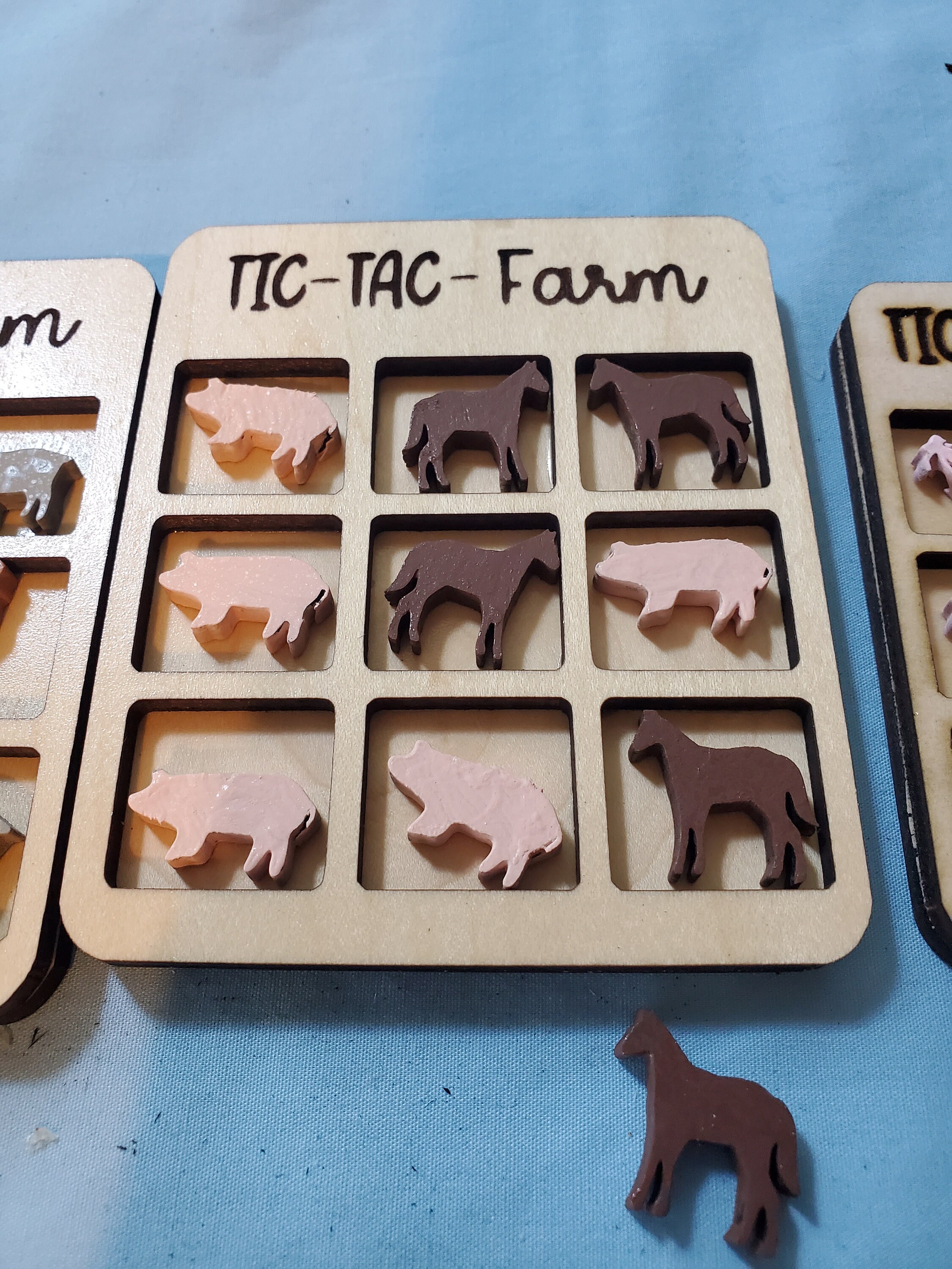 Custom Game Board, Tic Tac Toe Game, Personalized Farm Tic Tac Toe ...