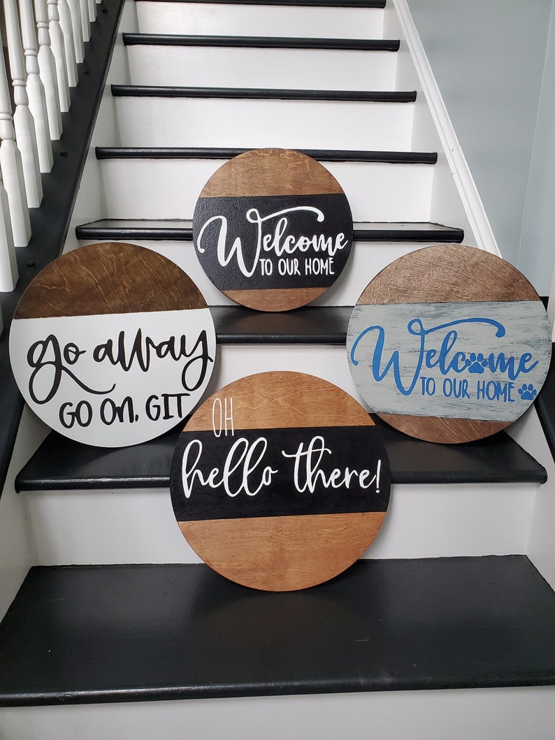 Welcome Front Door Sign | Home Decor| Handmade Gift | Door Hanger |go ...