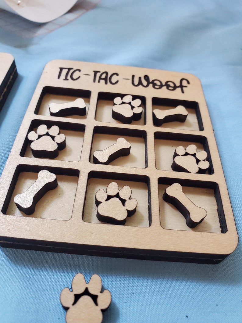 Custom Game Board, Tic Tac Toe Game, Personalized Dog Tic Tac Toe Board ...