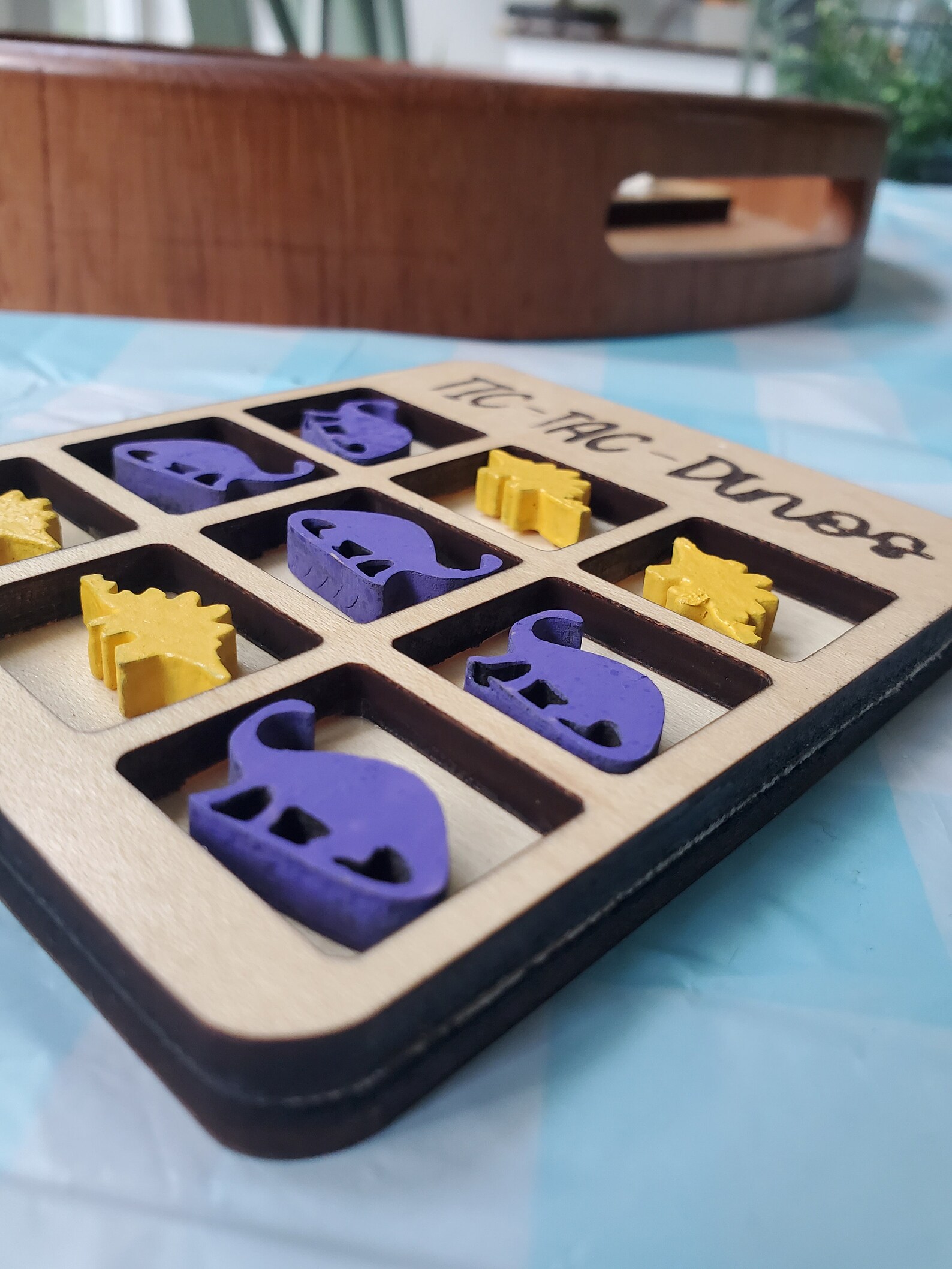 Custom Game Board, Tic Tac Toe Game Kids, Personalized Dino Tic Tac Toe ...