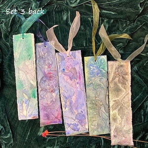 Set of Handmade Bookmarks, Original Watercolor Monoprints, Hand Painted ...