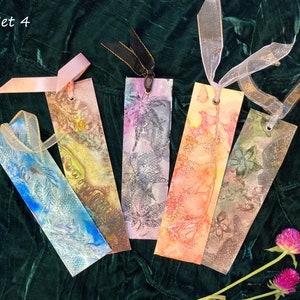 Set of Handmade Bookmarks, Original Watercolor Monoprints, Hand Painted ...