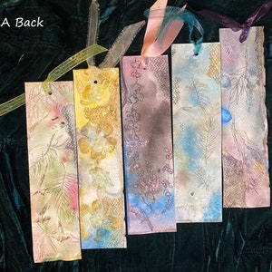 Set of Bookmarks: Original Watercolor Monoprint, Handmade Bookmarks ...