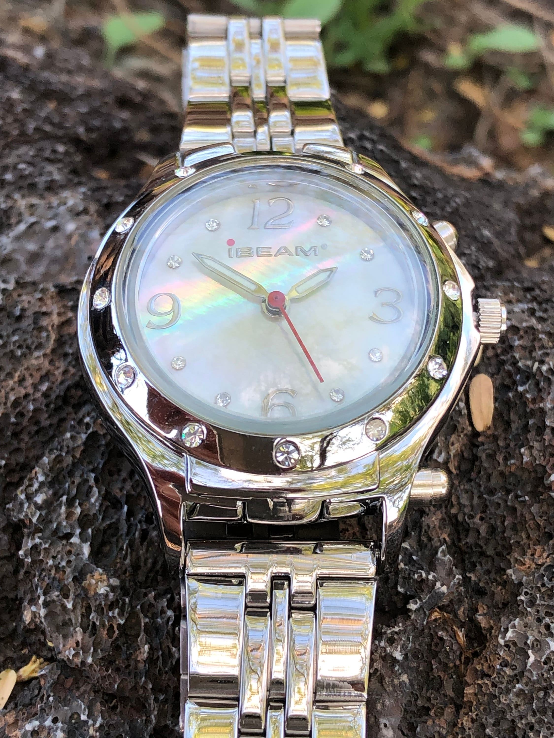 The Bella, Watch With Magnifying Lens and Flashlight, Stone, MOP Dial ...