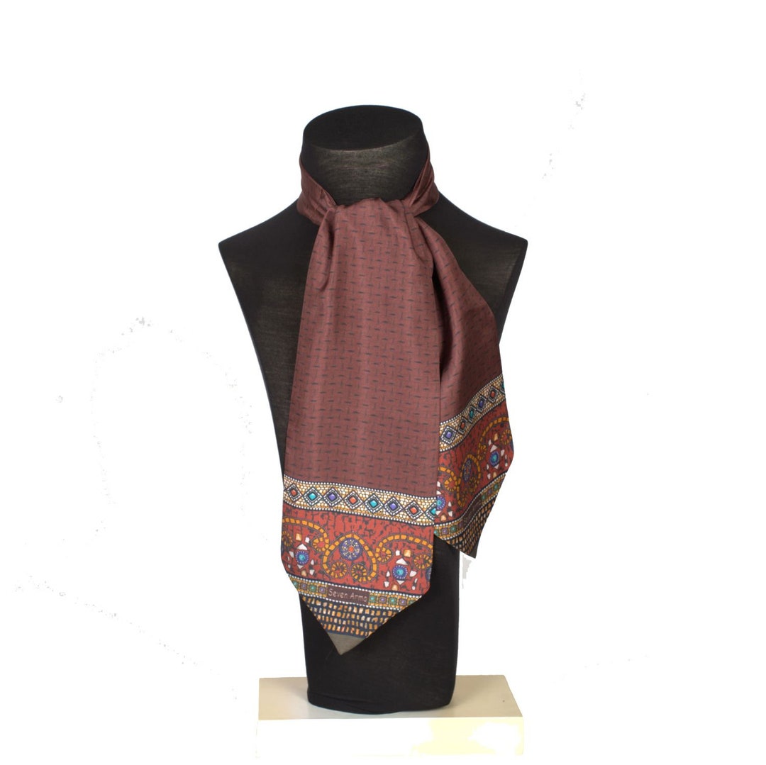 Gaia Claret Red Ascot Men's Scarf - Etsy