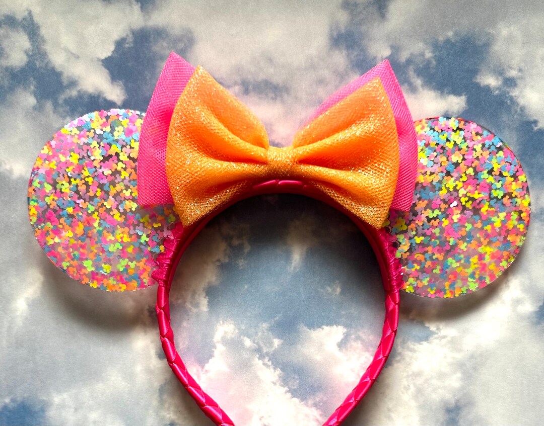 Neon Glitter Resin Mouse Ears Mickey Neon Glitter Resin Mouse - Etsy