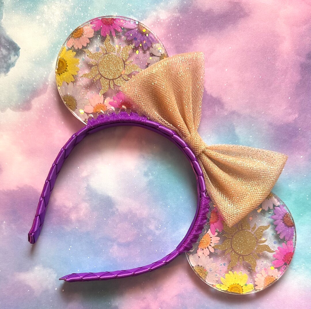 Tangled Resin Mouse Ears, Rapunzel Floral Resin Mouse Ears - Etsy