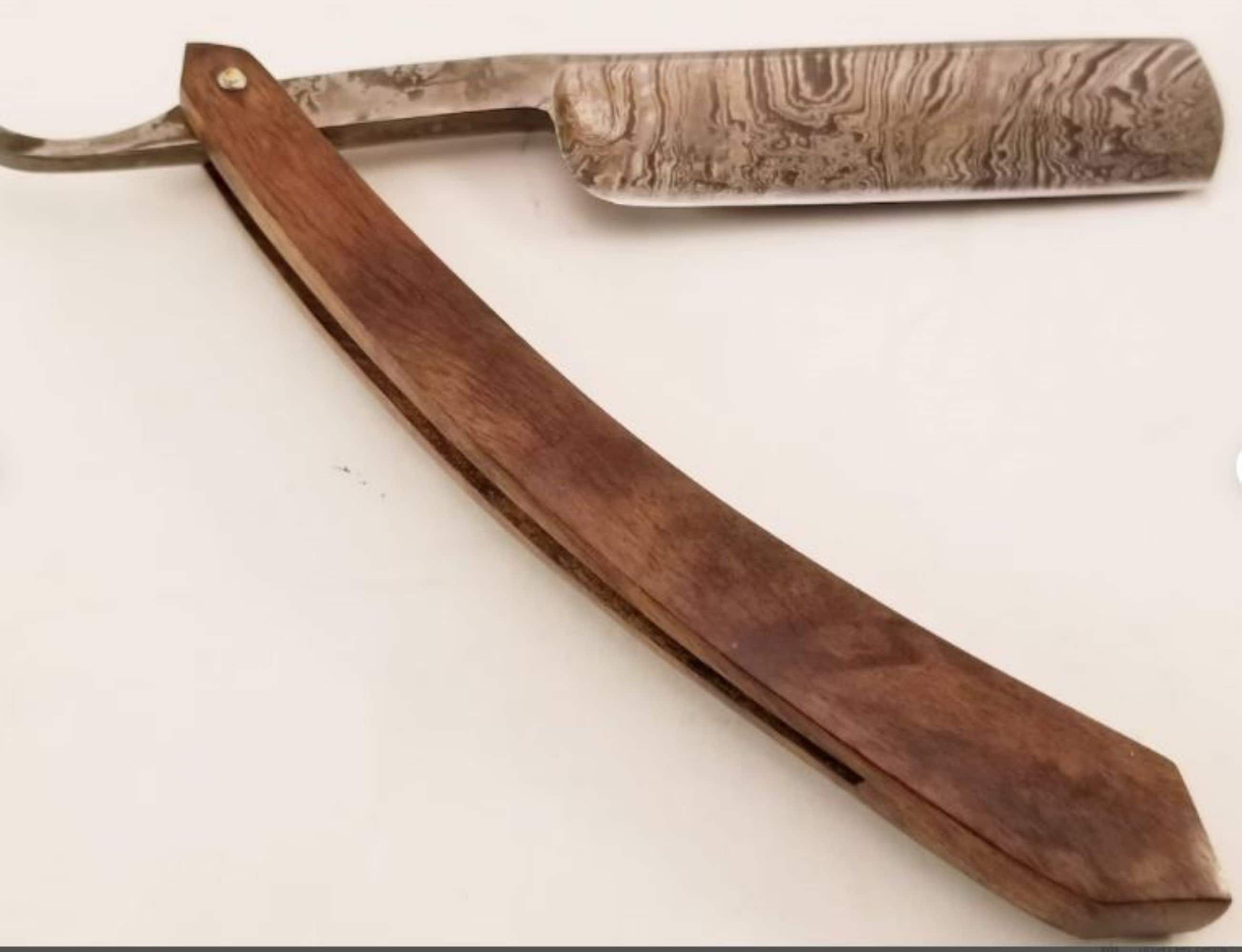 Handmade Damascus Straight Edge Razor Vintage Safety Razor Folding ...