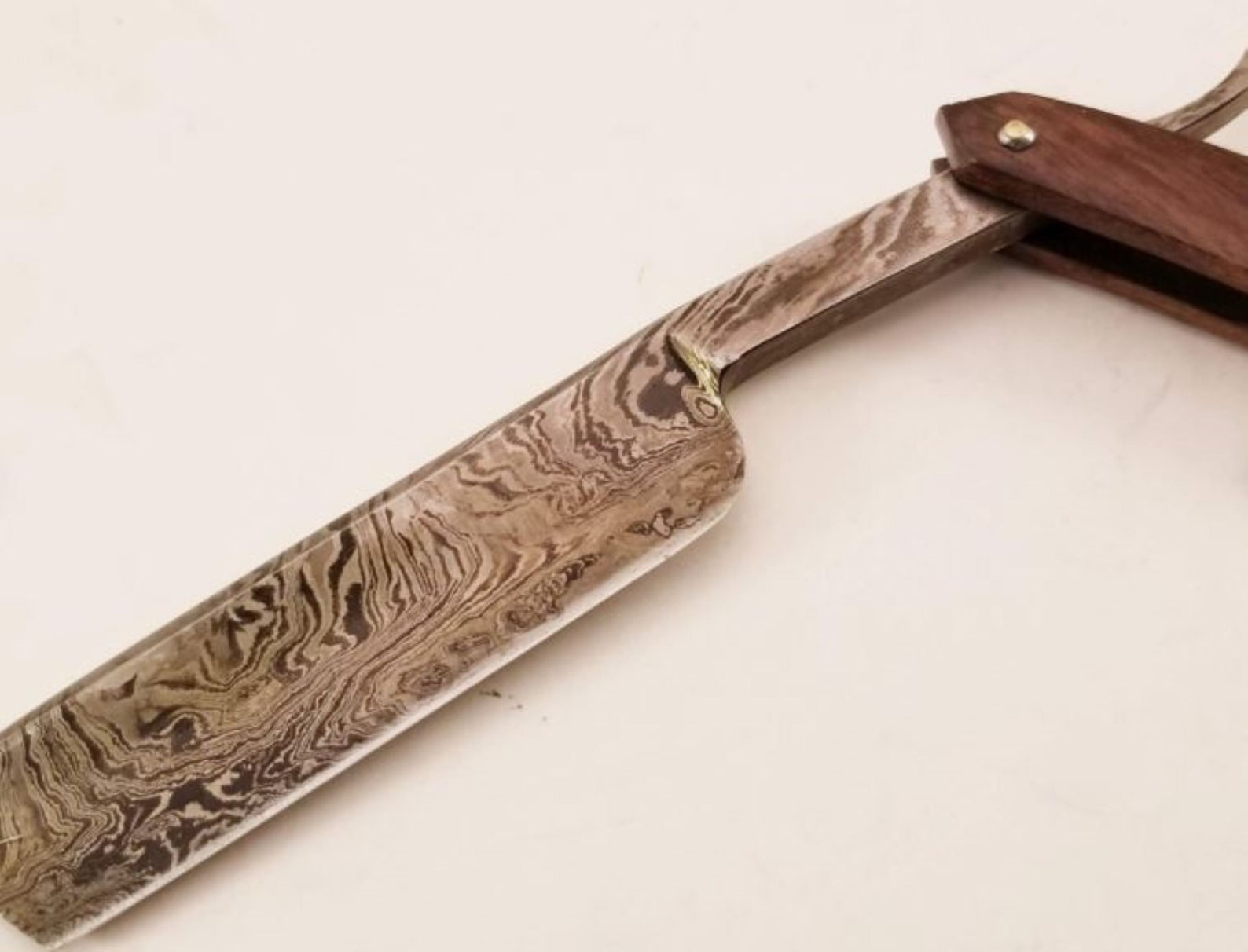 Handmade Damascus Straight Edge Razor Vintage Safety Razor Folding ...
