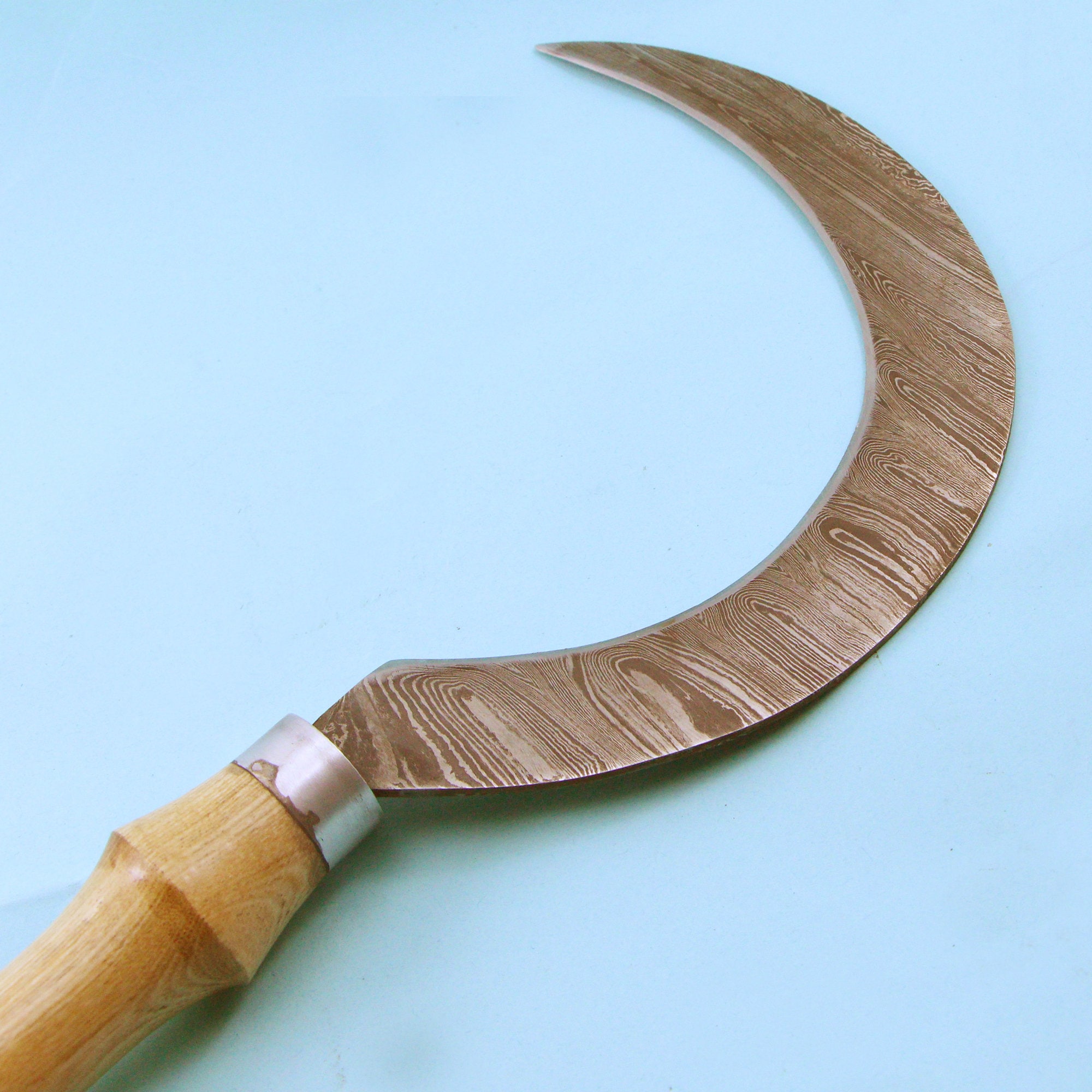 Handmade Damascus Sickle Weeder Scythe Antique Sharp Farming Hand Tool ...