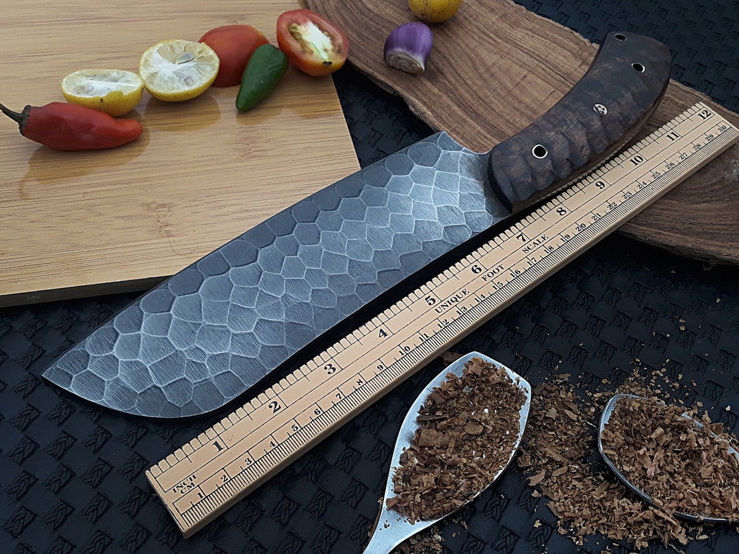 Hand-forged 1095 High Carbon Steel Cleaver Knife - Premium Handmade ...