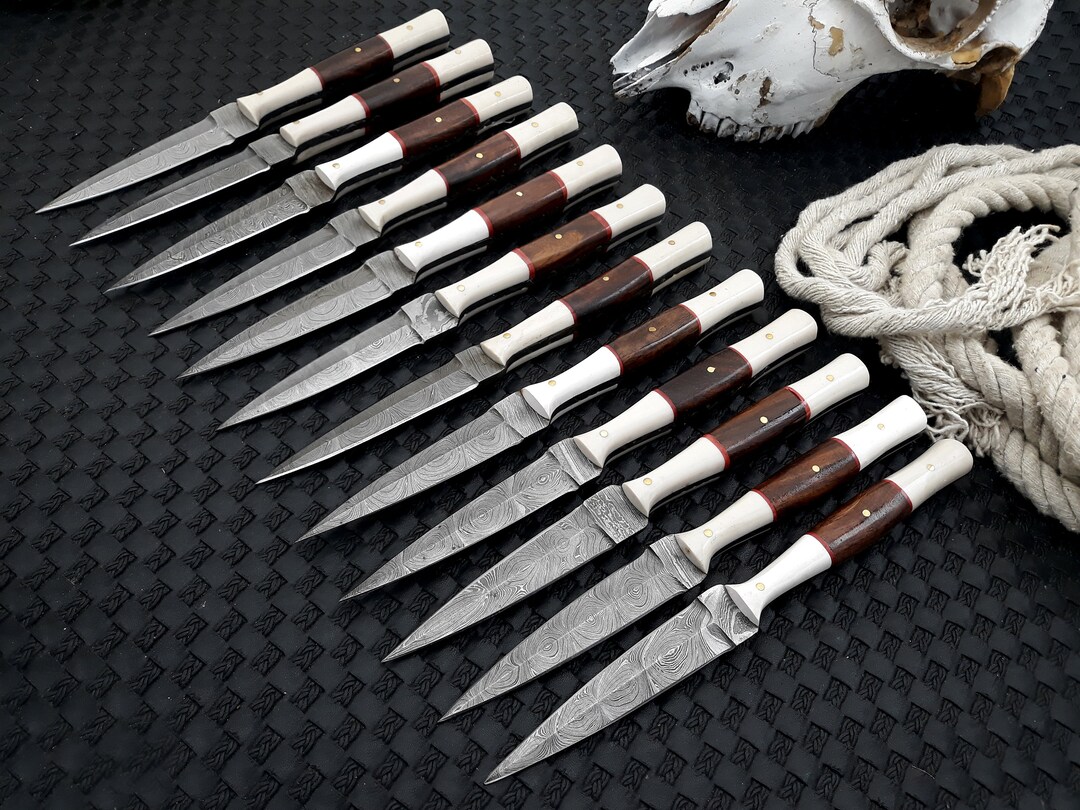 Push Dagger Knife Handmade Damascus Double Edge Boot Throwing Knife ...