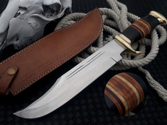 Fixed Blade Bowie Knife Handmade D2 Steel Hunting Knife - Etsy