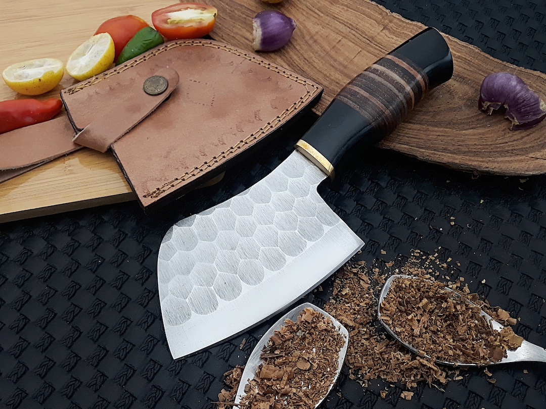 Heavy Duty Carbon Steel Cleaver Knife - Premium Handmade Butcher Knife ...