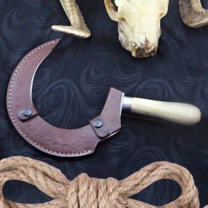 Handmade Damascus Sickle Weeder Scythe Antique Sharp Farming Hand Tool ...