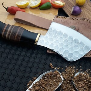 Heavy Duty Carbon Steel Cleaver Knife - Premium Handmade Butcher Knife ...