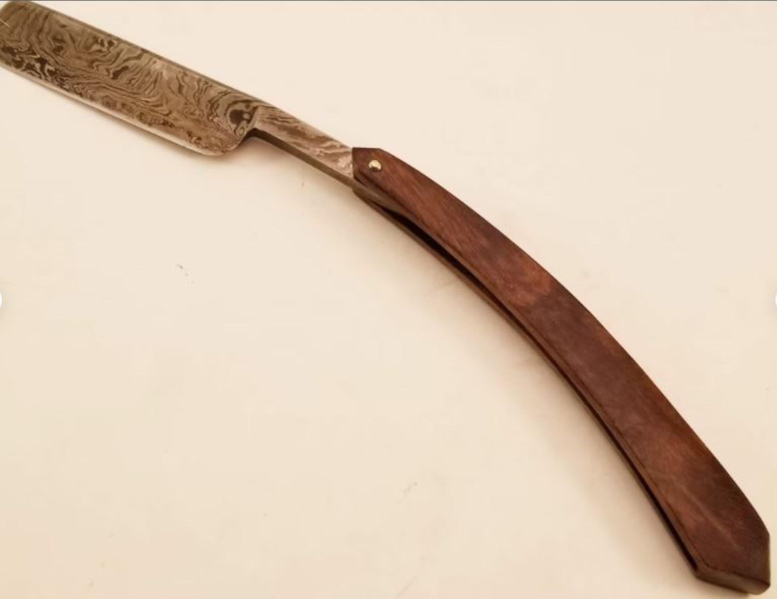 Handmade Damascus Straight Edge Razor Vintage Safety Razor Folding ...