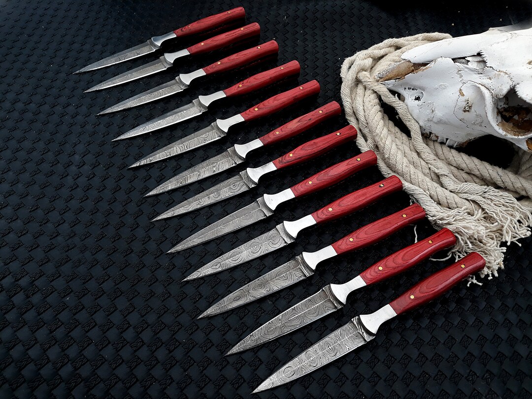 Push Dagger Knife Handmade Damascus Double Edge Boot Throwing Knife ...