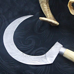 Handmade Damascus Sickle Weeder Scythe Antique Sharp Farming Hand Tool ...
