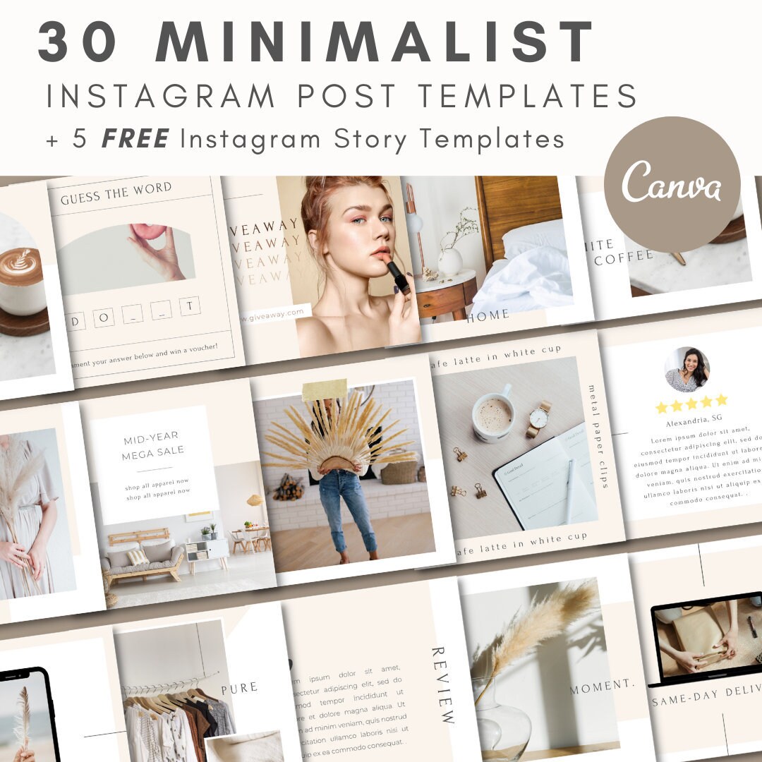 Minimalist Instagram Post Template Minimal Instagram Feed - Etsy