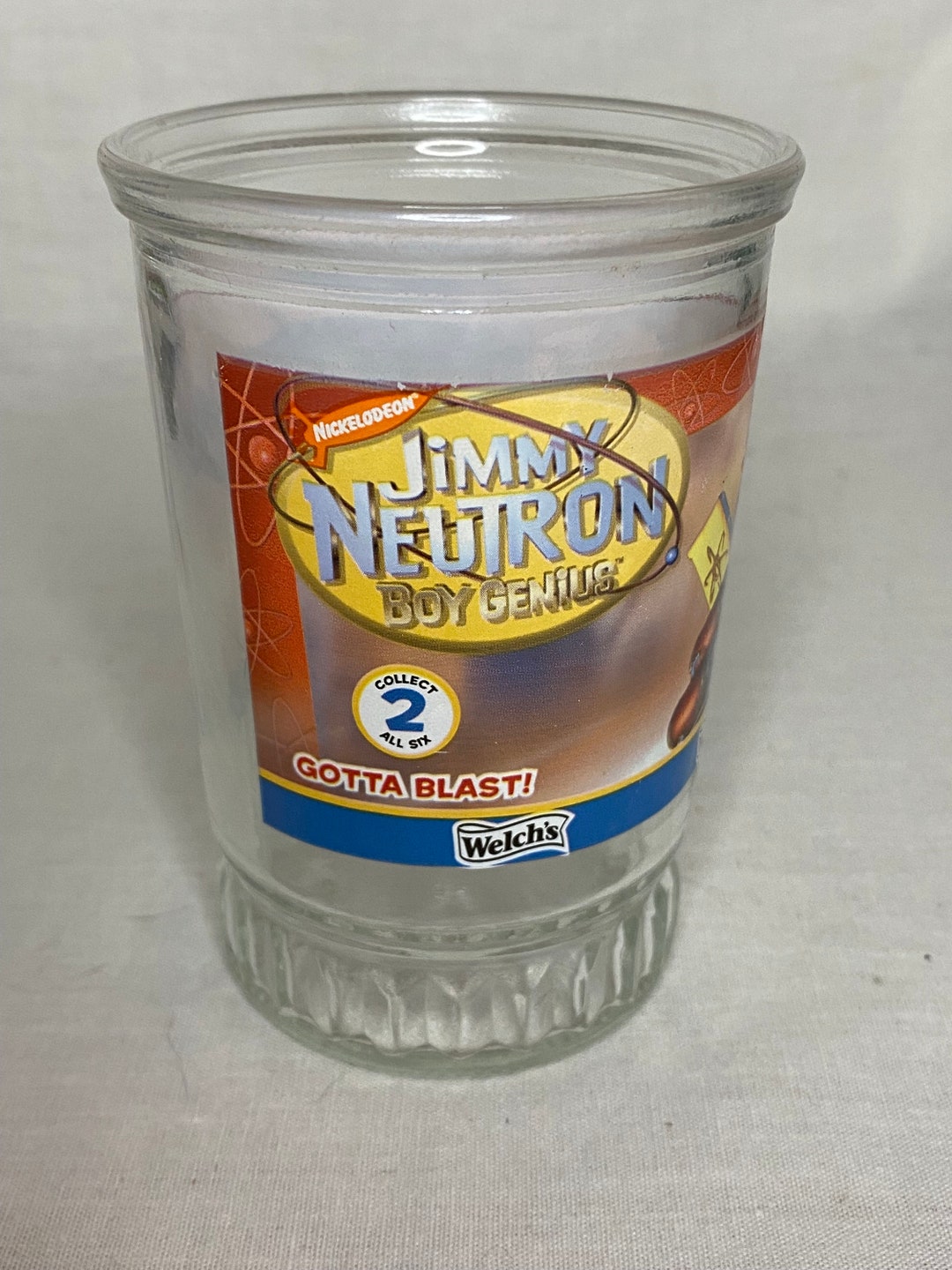 Welch’s Jimmy Neutron Boy Genius Jelly Jam Juice Jar Glass - Collector ...