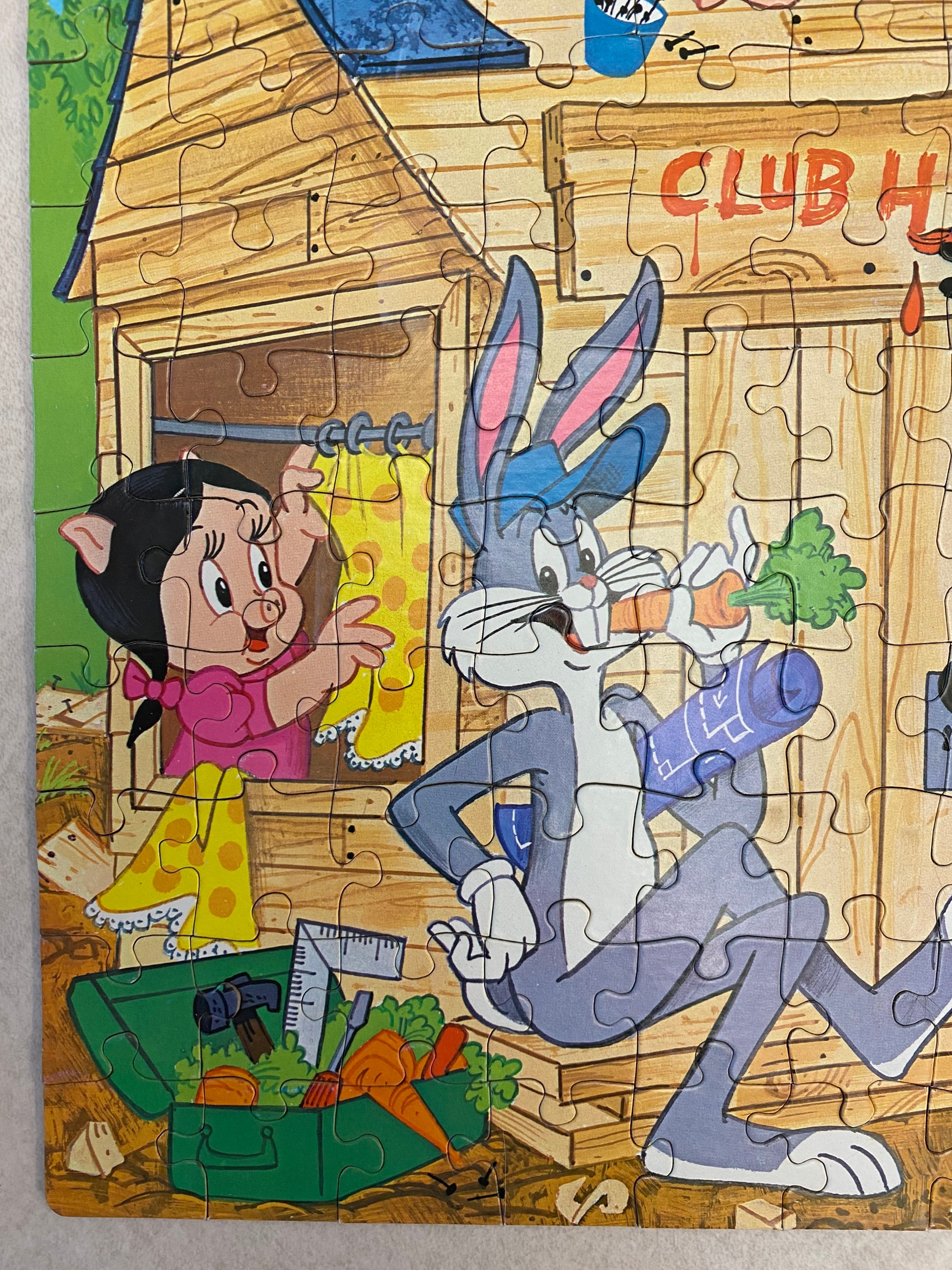 Looney Tunes Puzzle Bugs Bunny Clubhouse 100 Pieces 1978 Whitman Design ...