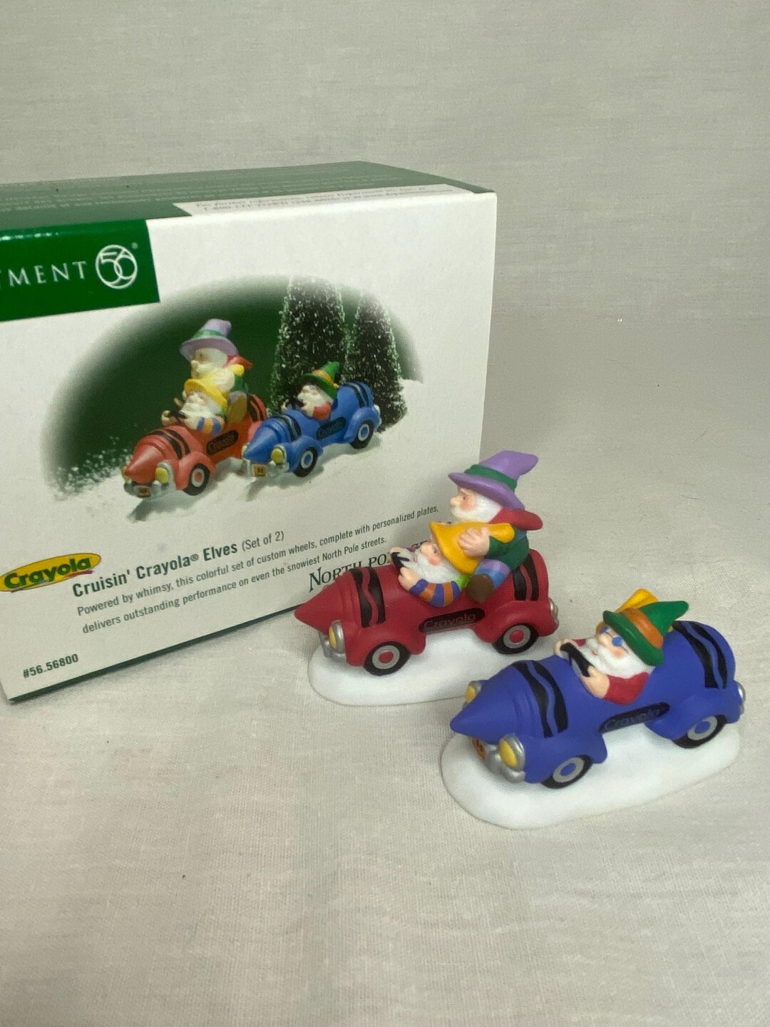Department 56 - Cruisin' Crayola Elves - Set of 2 - North Pole Village ...