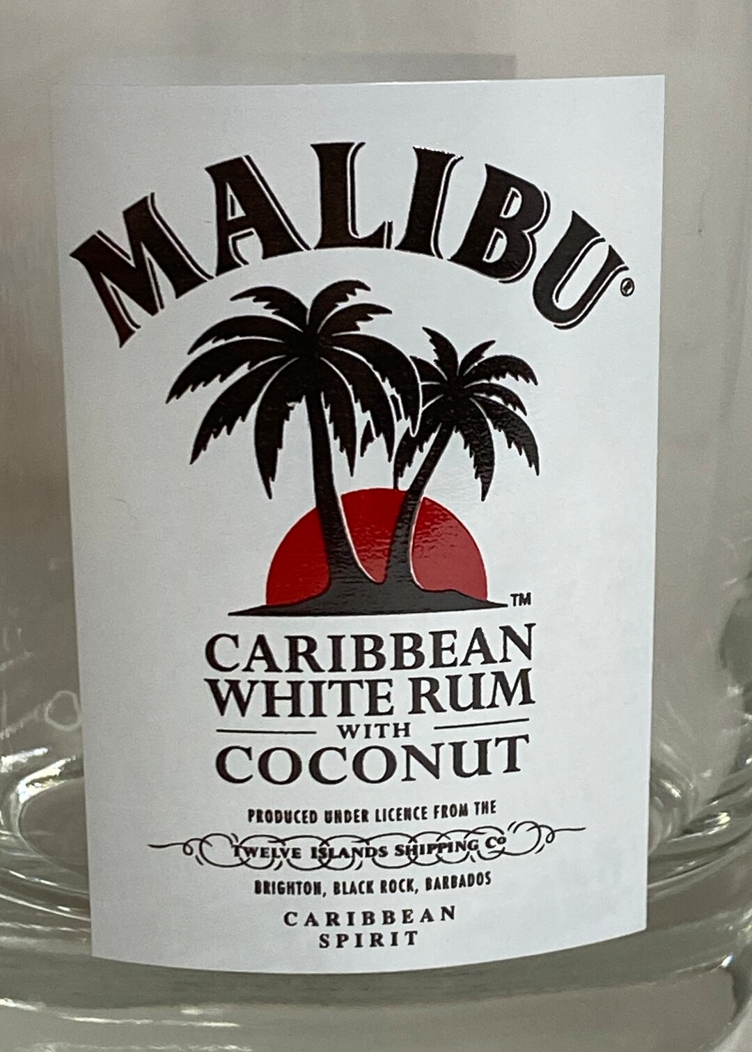 Malibu Caribbean White Rum Drinking Glass Whiskey Rum Vodka Glass ...