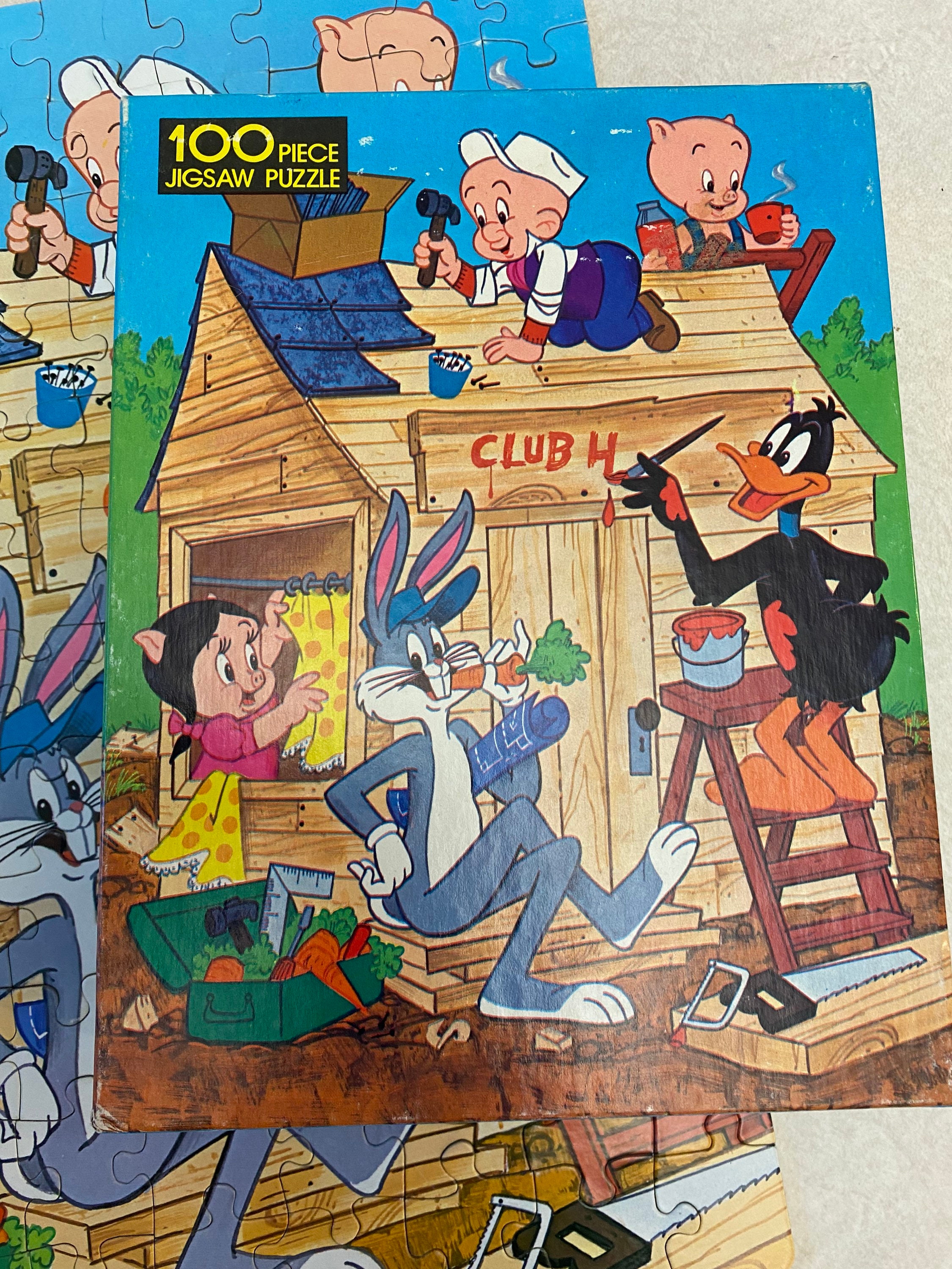 Looney Tunes Puzzle Bugs Bunny Clubhouse 100 Pieces 1978 Whitman Design ...