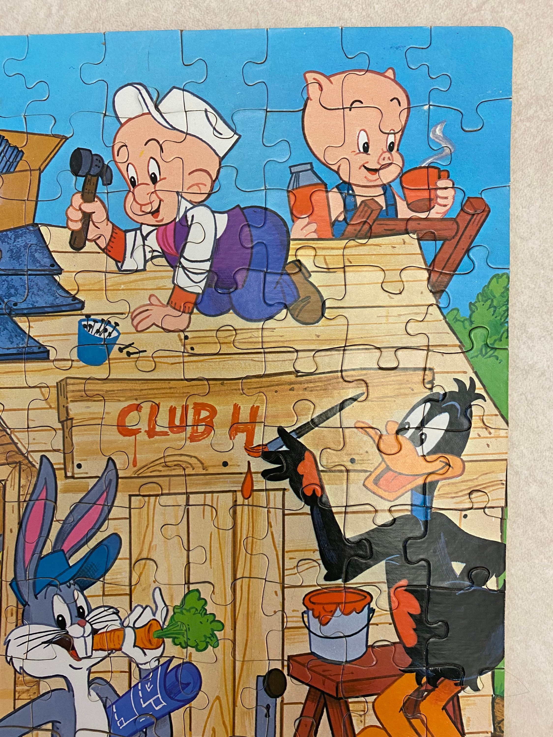Looney Tunes Puzzle Bugs Bunny Clubhouse 100 Pieces 1978 Whitman Design ...