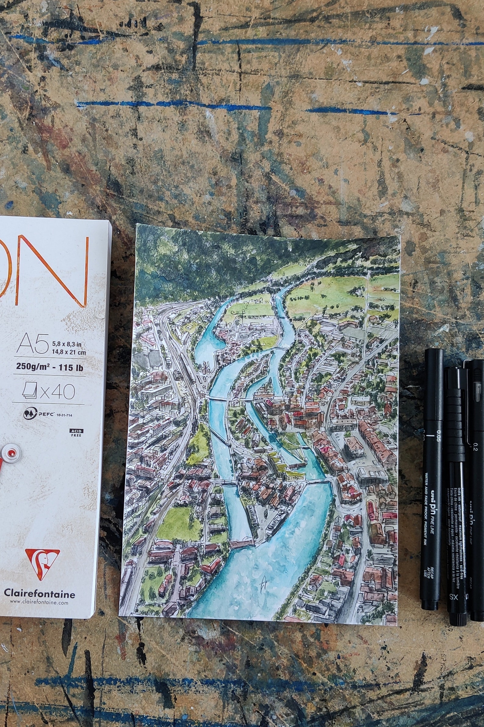 Bird's Eye View of Interlaken in Switzerland - Etsy