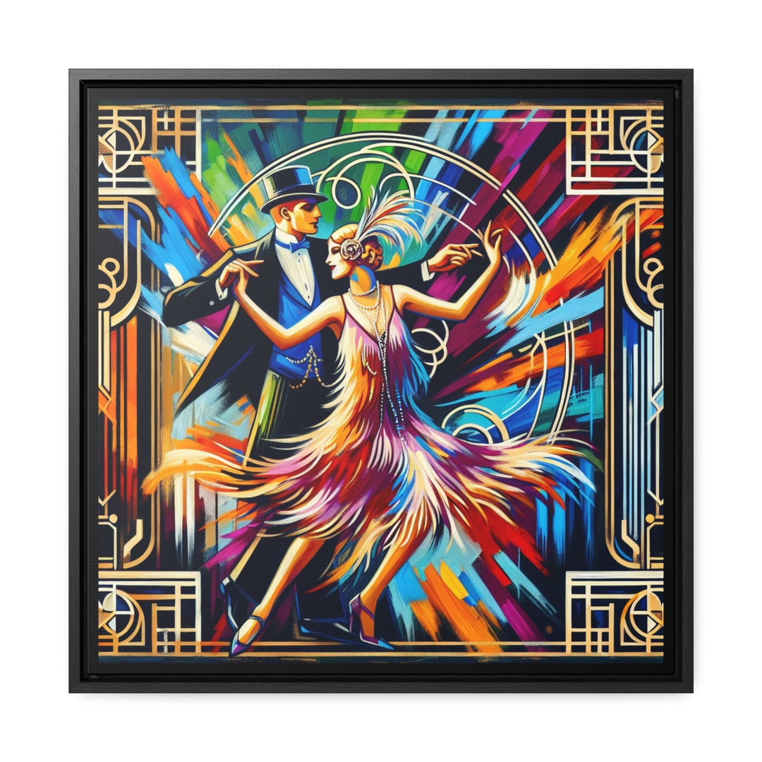 Rhythmic Elegance: 1920s Flapper Couple Dancing Canvas Prin - Etsy